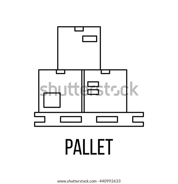 Pallet Icon Logo Line Art Style Stock Vector (Royalty Free) 440992633 ...
