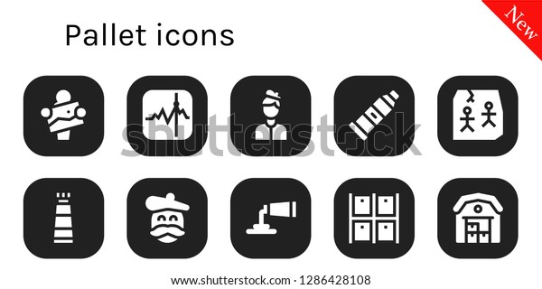 Pallet Icon Set 10 Filled Pallet: เวกเตอร์สต็อก (ปลอดค่าลิขสิทธิ์ ...