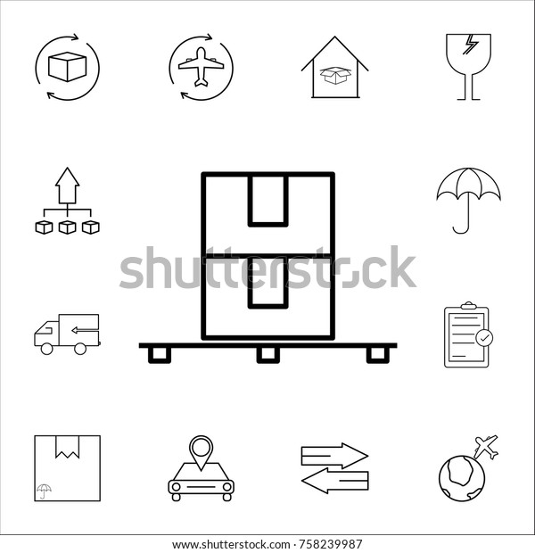 Pallet Icon Set Logistic Icons Premium Stock Vector (Royalty Free ...