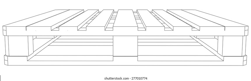 Pallet Sketch On Isolated White Background Stock Vector (Royalty Free ...
