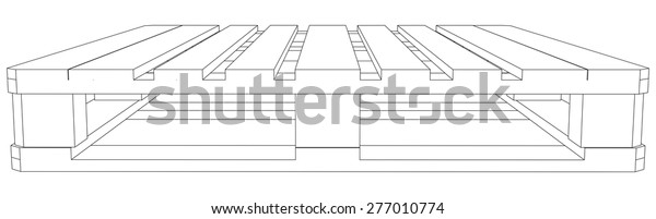 Pallet Sketch On Isolated White Background Stock Vector (Royalty Free ...