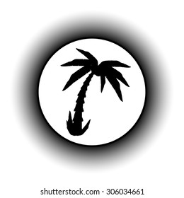 Palm Button On White Background Vector Stock Vector (Royalty Free ...