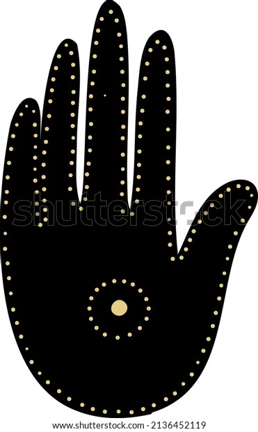 Palm Hand Dots Black Symbol Stock Vector (Royalty Free) 2136452119 ...