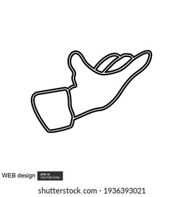 Palm Hand Icon Vector Filled Flat Stock Vector (Royalty Free ...