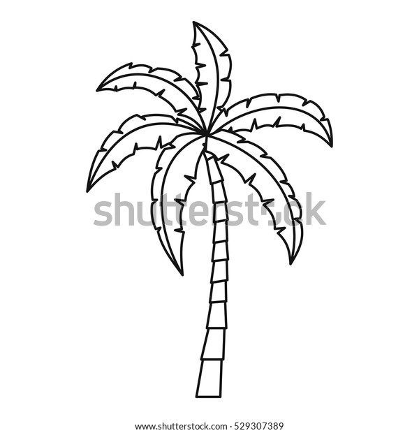 Palm Icon Outline Illustration Palm Vector Stock Vector (Royalty Free ...