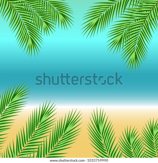 Palm Leaves On Beach Vector Illustration Stock Vector (Royalty Free ...