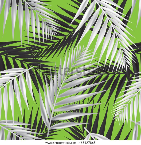 Palm Leaves Seamless Pattern Texture On Stock Vector Royalty Free