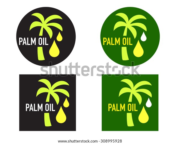 Palm Oil Icons Vector Set Collection Stock Vector (Royalty Free ...