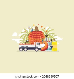 Palm Oil Industry Vector Concept Design Stock Vector (Royalty Free ...