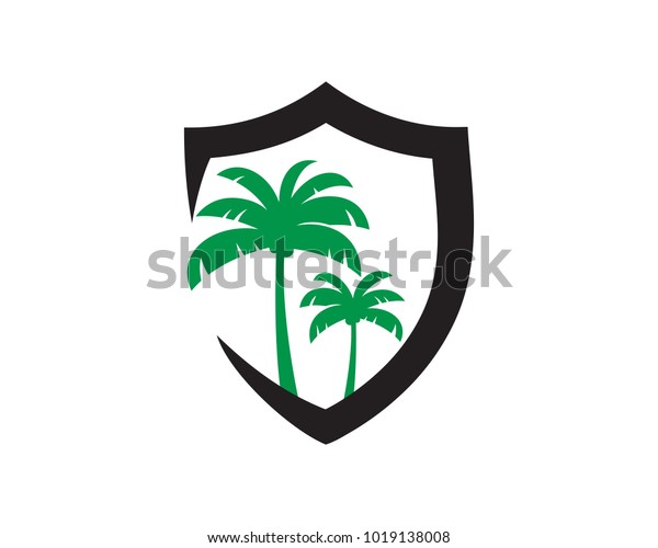 Palm Shield Logo Template Design Vector Stock Vector (Royalty Free ...