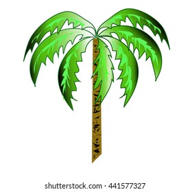 Patchwork Palm Tree Isolated On White Stock Vector (Royalty Free) 100599619