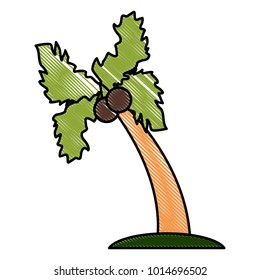 Funny Tropical Palm Tree Character Holding Stock Vector (Royalty Free ...