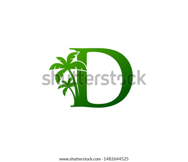 Palm Tree Letter D Logo Icon Stock Vector (Royalty Free) 1482644525 ...