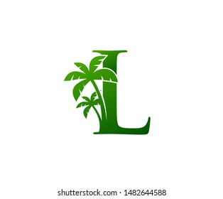 Palm Tree Letter L Logo Icon Stock Vector (Royalty Free) 1482644588 ...