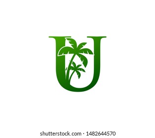 Palm Tree Letter U Logo Icon Stock Vector (Royalty Free) 1482644570 ...