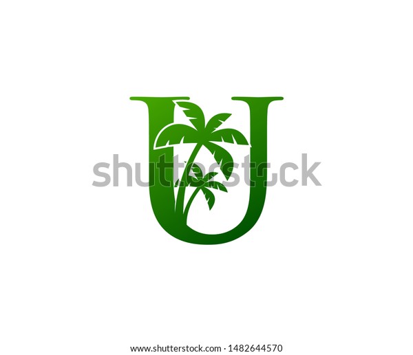 Palm Tree Letter U Logo Icon Stock Vector (Royalty Free) 1482644570 ...
