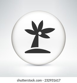 Palm Tree On White Round Button Stock Vector (Royalty Free) 232931617 ...