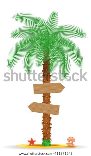 Palm Tree Sign Vector Illustration Isolated Stock Vector (Royalty Free ...