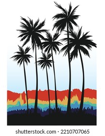 Palm Tree Tye Dye Prints Tie Stock Vector (Royalty Free) 2210707065 ...