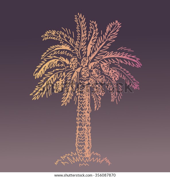 Palm Tree Vector Drawing Stock Vector (Royalty Free) 356087870 ...