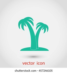 Palm Tropical Tree Icon Stock Vector (Royalty Free) 445256962