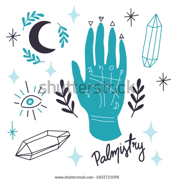 Palmistry Clip Art Vector Illustration Set Stock Vector (Royalty Free ...