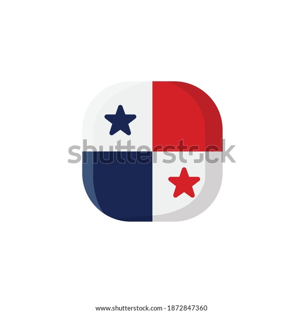 Panama Icon National Flag Square Symbol Stock Vector (Royalty Free ...