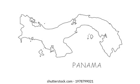 Panama Map Black Line On White Stock Vector (Royalty Free) 1978799021 ...