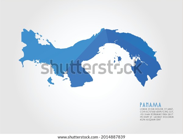 Panama Map Blue Color On White Stock Vector (Royalty Free) 2014887839 ...
