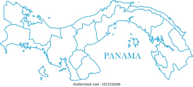 Panama Map Blue Color Vector Stock Vector (Royalty Free) 1511510186 ...