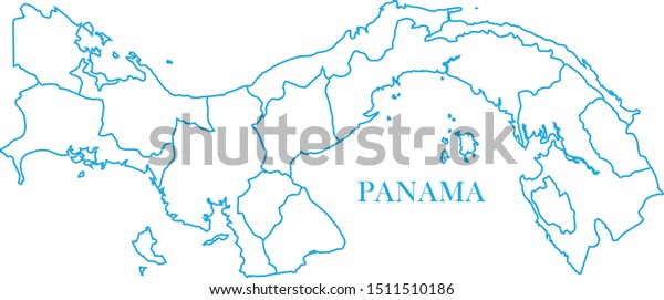 Panama Map Blue Color Vector Stock Vector (Royalty Free) 1511510186 ...