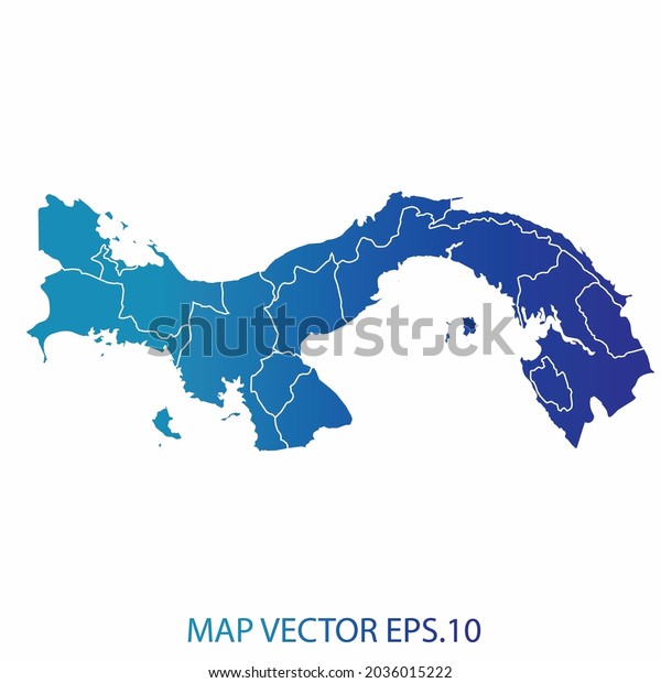 Panama Map Blue Gradient Color Infographic Stock Vector (Royalty Free ...