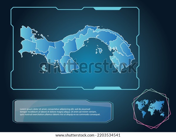 Panama Map Infographic Technology Blue Color Stock Vector (Royalty Free ...