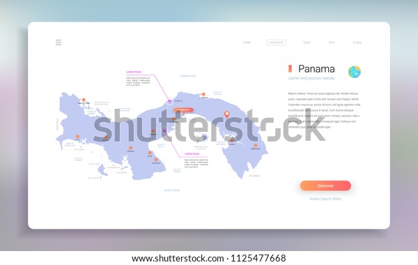 Panama Map Infographics Vector Template Cities Stock Vector (Royalty ...