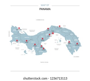 Panama Vector Map Editable Template Regions: стоковая векторная графика ...