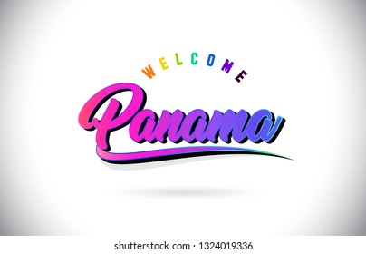Panama Welcome Word Text Creative Purple Stock Vector (Royalty Free ...