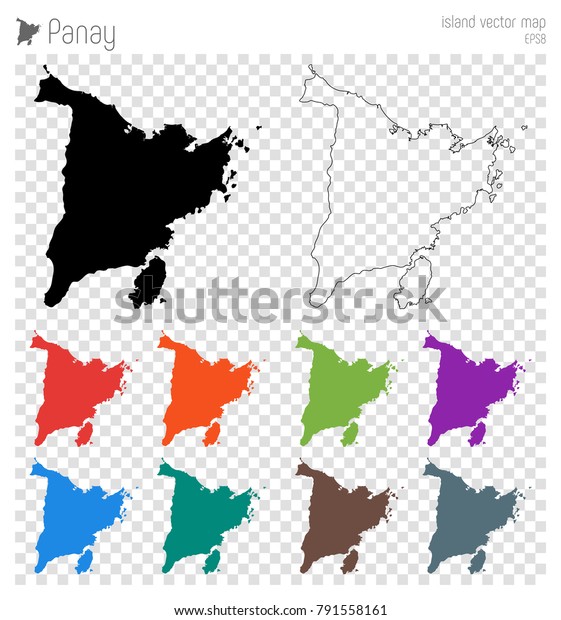 Panay High Detailed Map Island Silhouette: เวกเตอร์สต็อก (ปลอดค่า ...