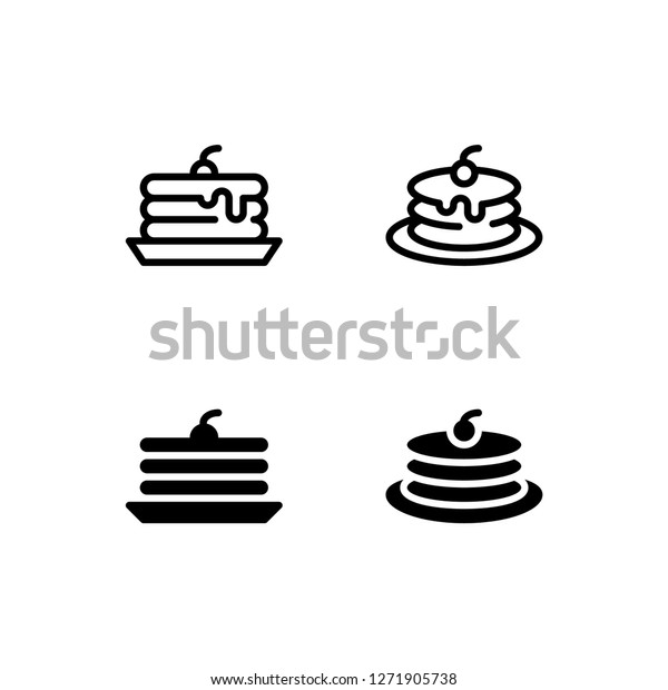 Pancake Icon Logo Vector Symbol Flapjack Stock Vector (Royalty Free ...