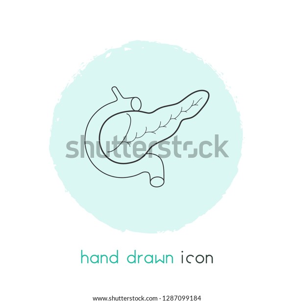 Pancreas Icon Line Element Vector Illustration Stock Vector (Royalty ...