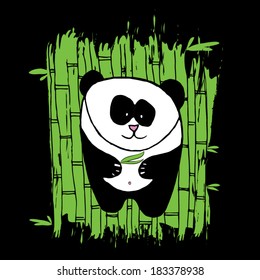 Panda Bamboo Picture Vector Stock Vector (Royalty Free) 183378938 ...