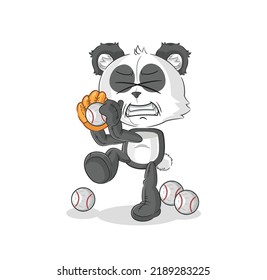 Panda Baseball Pitcher Cartoon Cartoon Mascot Stock Vector (Royalty ...