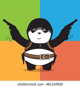 Panda Bear Cartoon Character Guns Vector: vetor stock (livre de ...