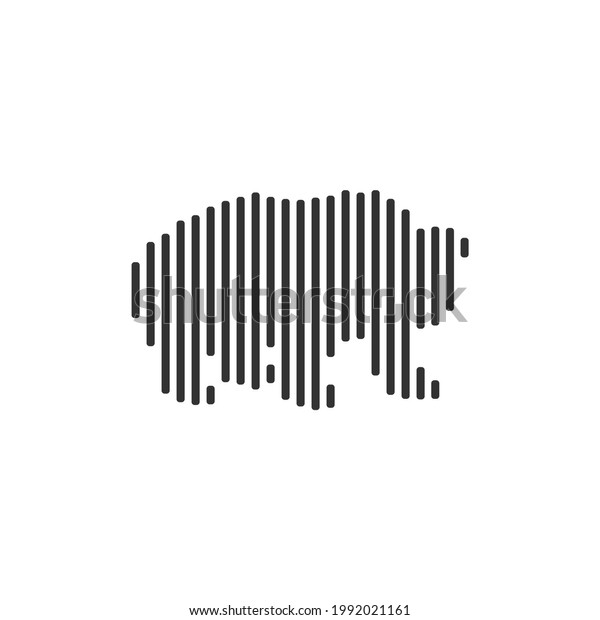Panda Black Barcode Line Icon Vector Stock Vector (Royalty Free ...