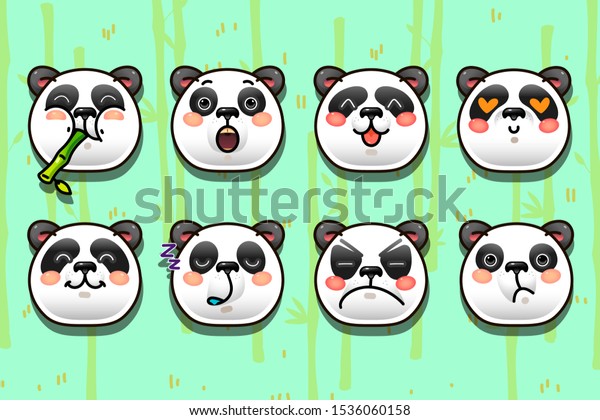 Panda Emoji Vector Sticker Pack Stock Vector (Royalty Free) 1536060158 ...