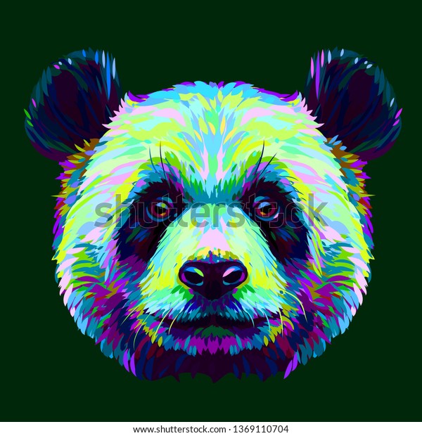 Panda Graphic Abstract Handdrawn Portrait Panda Stock Vector (Royalty ...