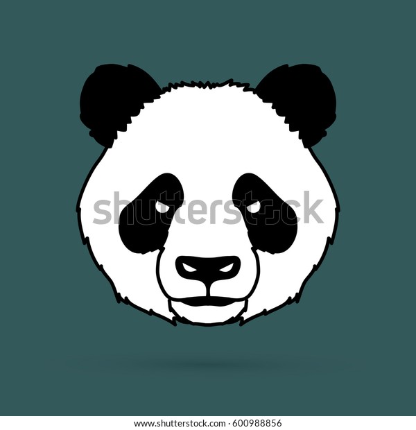 Panda Head Face Front View Graphic Stock Vector (Royalty Free ...