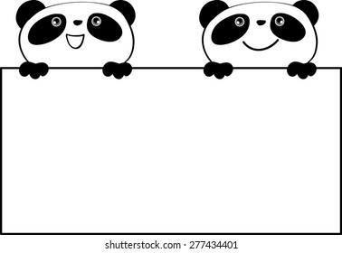 Cute Panda Blank Sign Sign Board: เวกเตอร์สต็อก (ปลอดค่าลิขสิทธิ์ ...