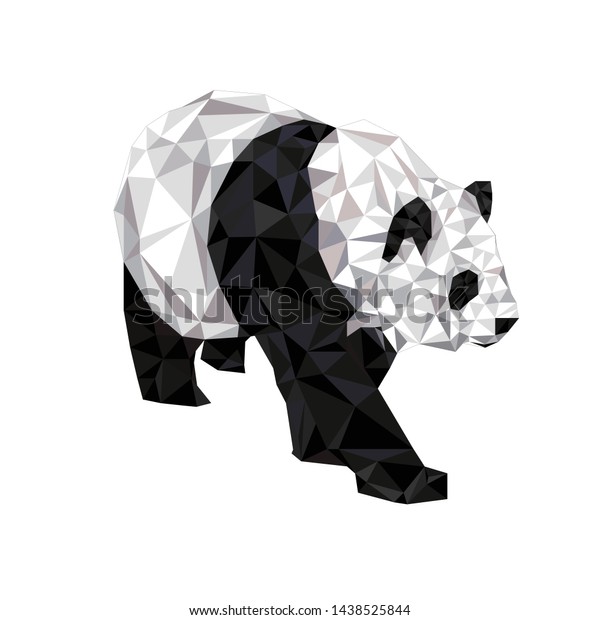 Panda Isolated Polygon Triangle Animal Vector Stock Vector (Royalty ...
