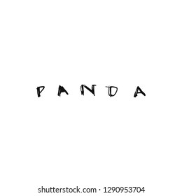 Panda Lettering Graphic Style Vector Hand Stock Vector (Royalty Free ...