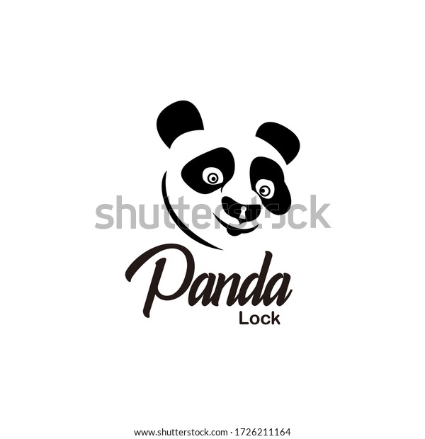 Panda Lock Logo Design Illustration Animal Stock Vector (Royalty Free ...